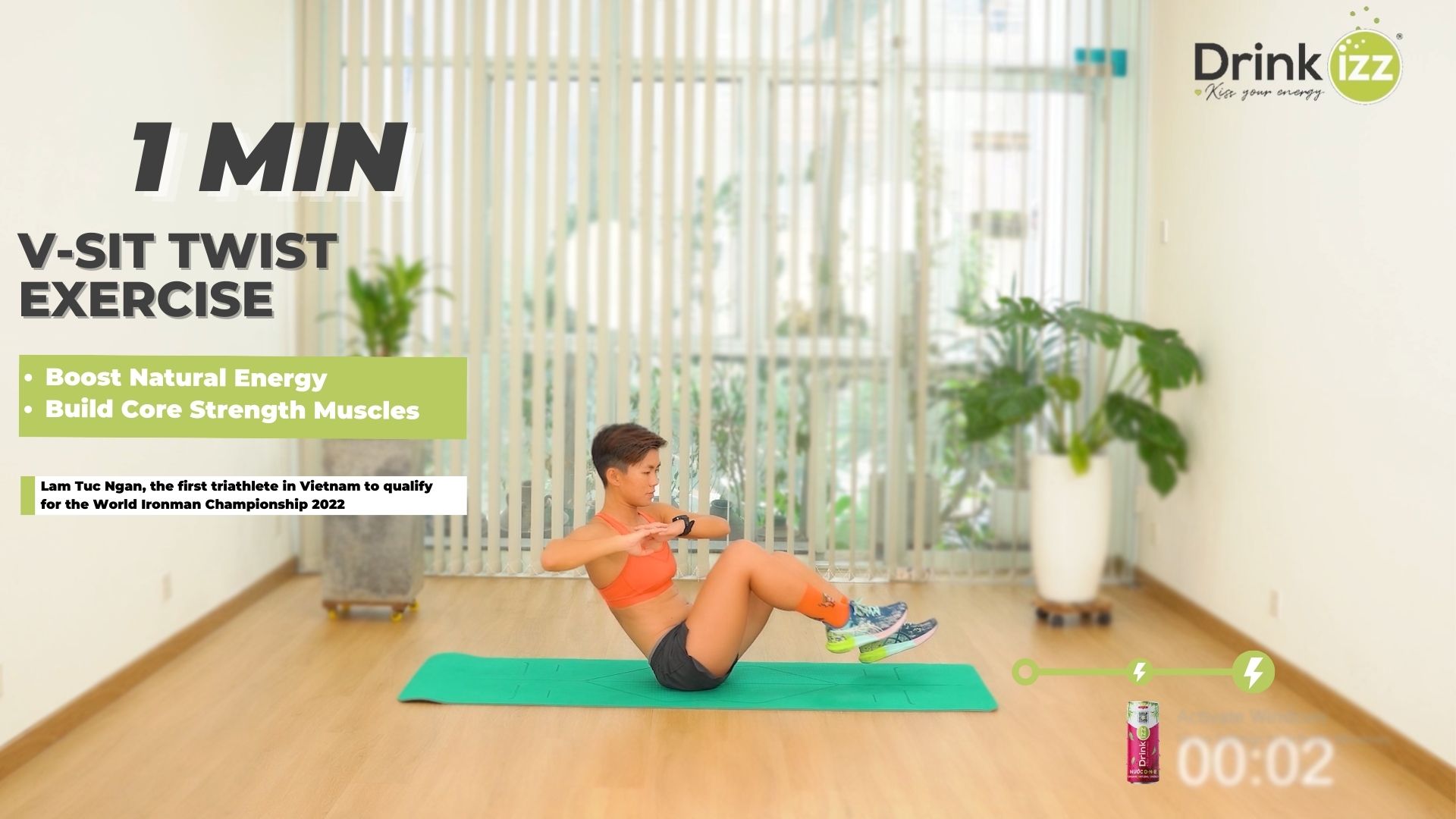 V-SIT TWIST EXERCISE - BUILD CORE STRENGTH MUSCLE AND IMPROVE BODY BALANCE - Drinkizz